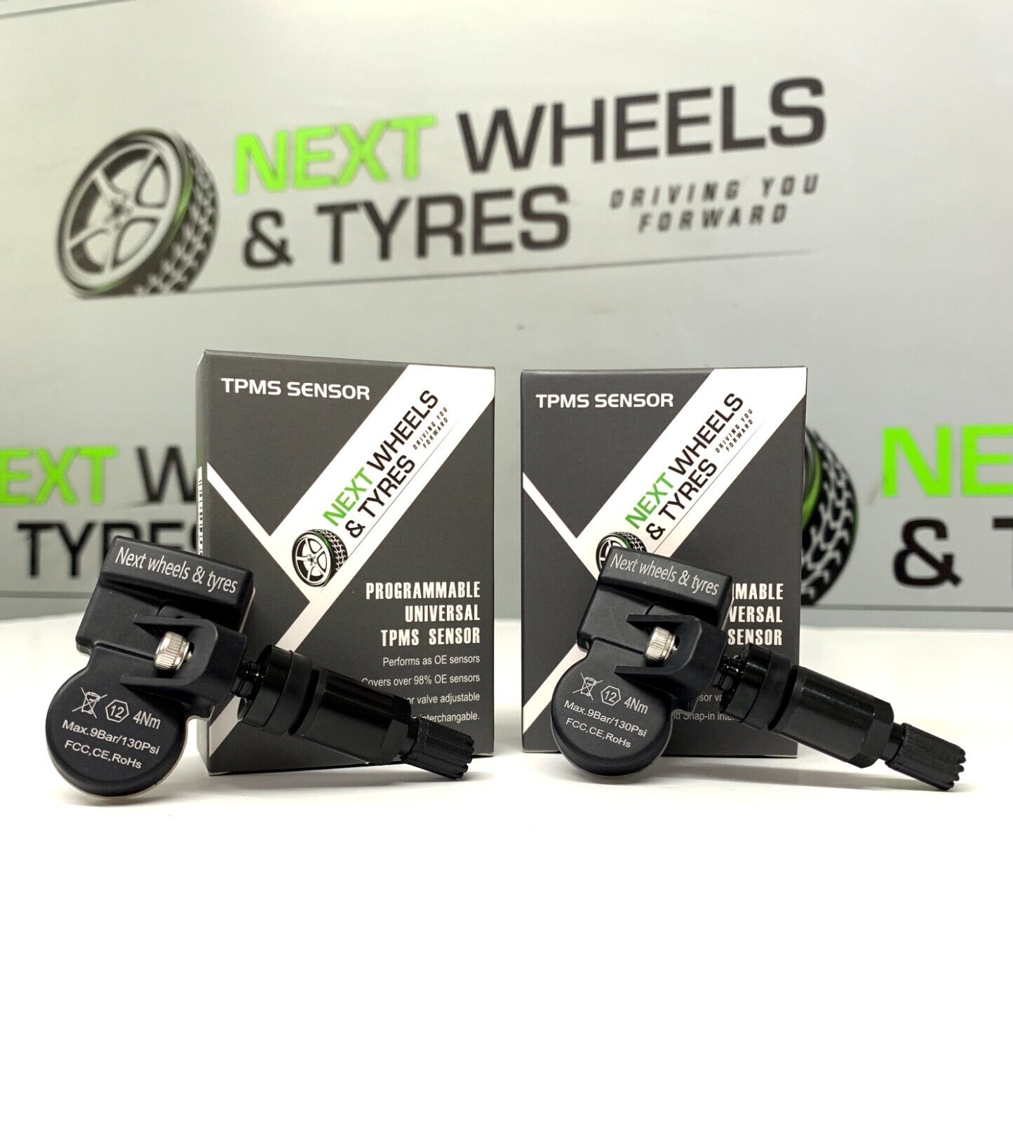 Buy 2x TPMS Universal Tyre Pressure Sensor (Black Metal Valve) for ...